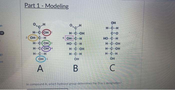 Solved 1. In compound A, which hydroxyl group determines the | Chegg.com