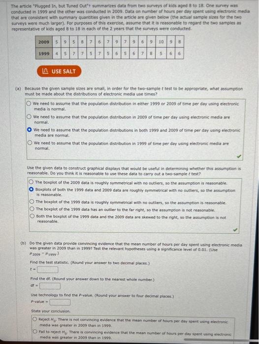 Solved The arbicie "Plugged in, but Tuned Out"t summarizes | Chegg.com