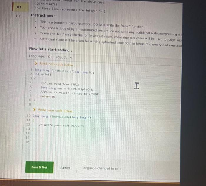 Solved Problem StatementYou are given a function:long long | Chegg.com Solved Problem StatementYou are given a function:long long | Chegg.com