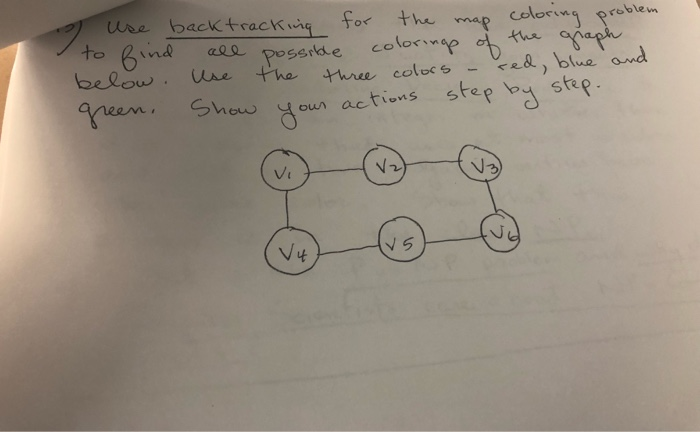 Solved backtracking for Wee the map coloring problem. to | Chegg.com