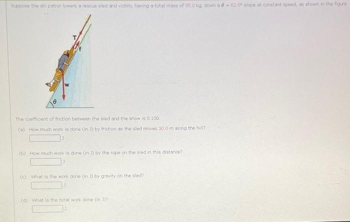 Solved The coefficient of friction between the sled and the | Chegg.com