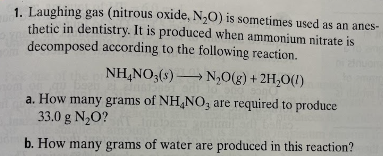 Laughing gas (nitrous oxide, N2O ) ﻿is sometimes used | Chegg.com
