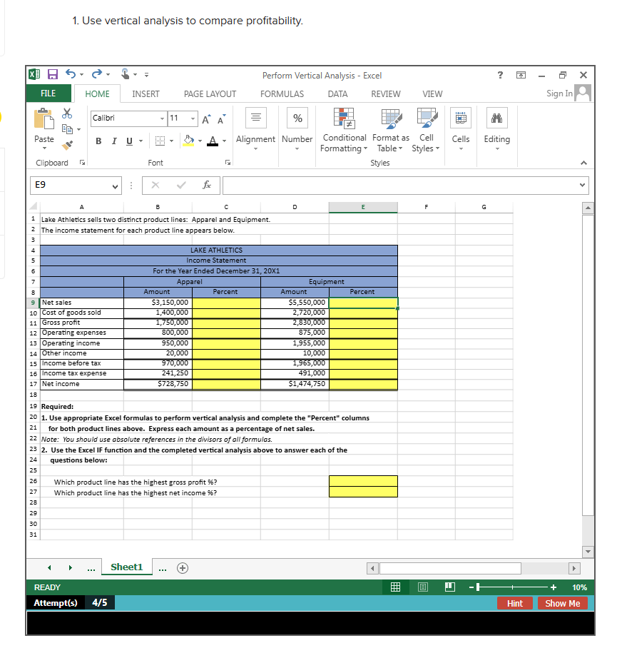 Solved I need excel formulas, I inputed the answer for the | Chegg.com