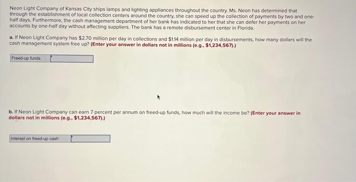 Solved Neon Light Company of Kansas City ships lamps and | Chegg.com