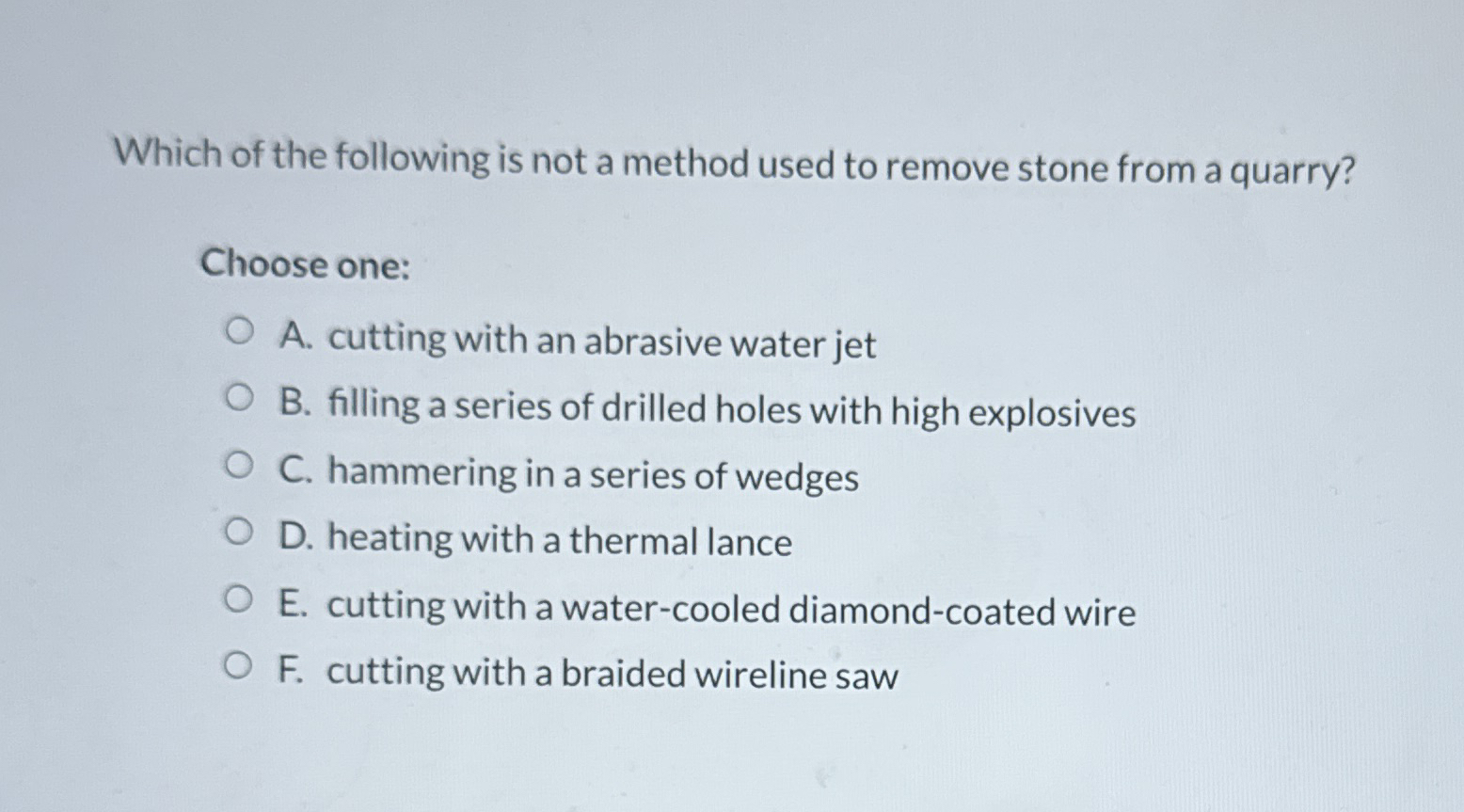 Solved Which of the following is not a method used to remove | Chegg.com