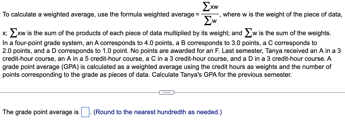 Solved To calculate a weighted average, use the formula | Chegg.com