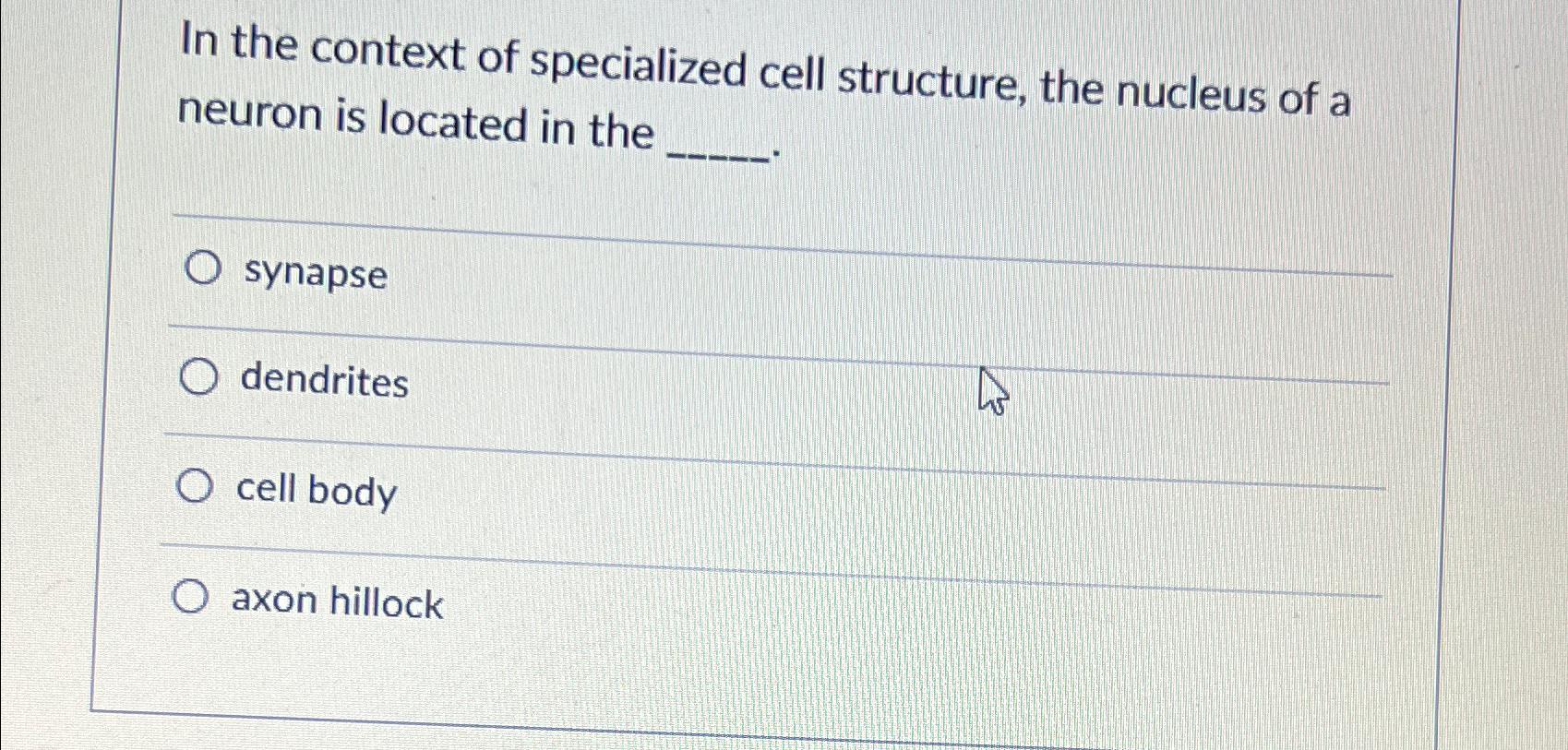 Solved In the context of specialized cell structure, the | Chegg.com