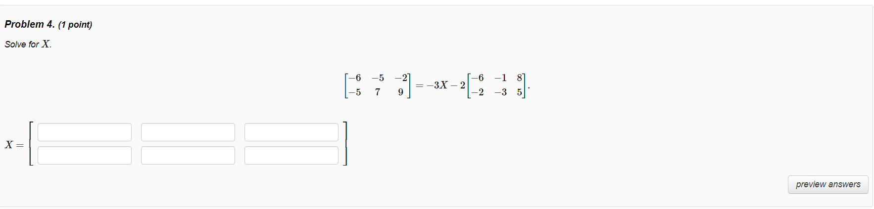 Solved Problem 4. (1 ﻿point)Solve for | Chegg.com