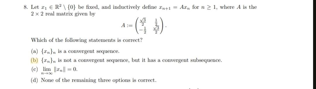 Solved Let x1inR2??{0} ﻿be fixed, and inductively define | Chegg.com