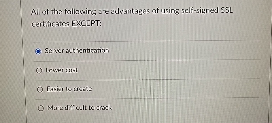 Solved All of the following are advantages of using | Chegg.com