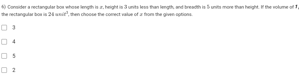 Solved Consider a rectangular box whose length is x, ﻿height | Chegg.com