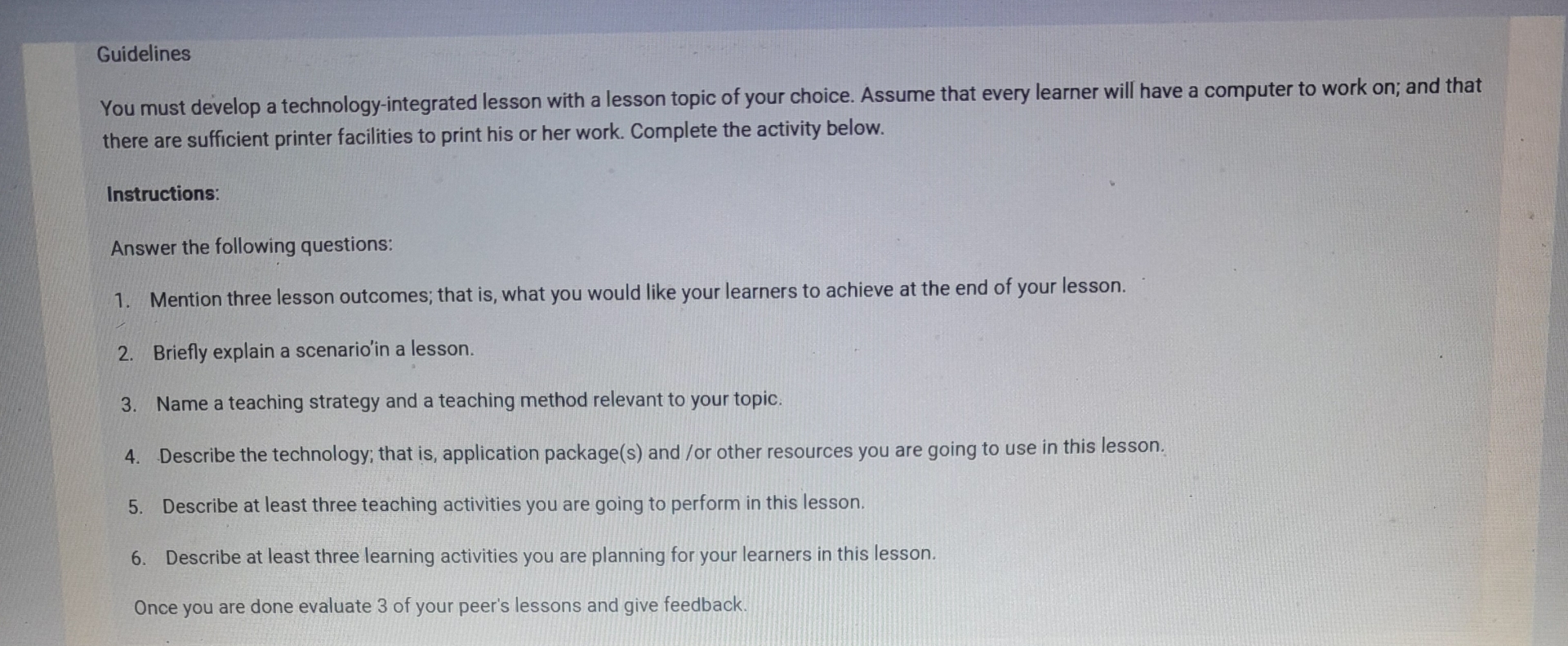 Solved GuidelinesYou must develop a technology-integrated | Chegg.com
