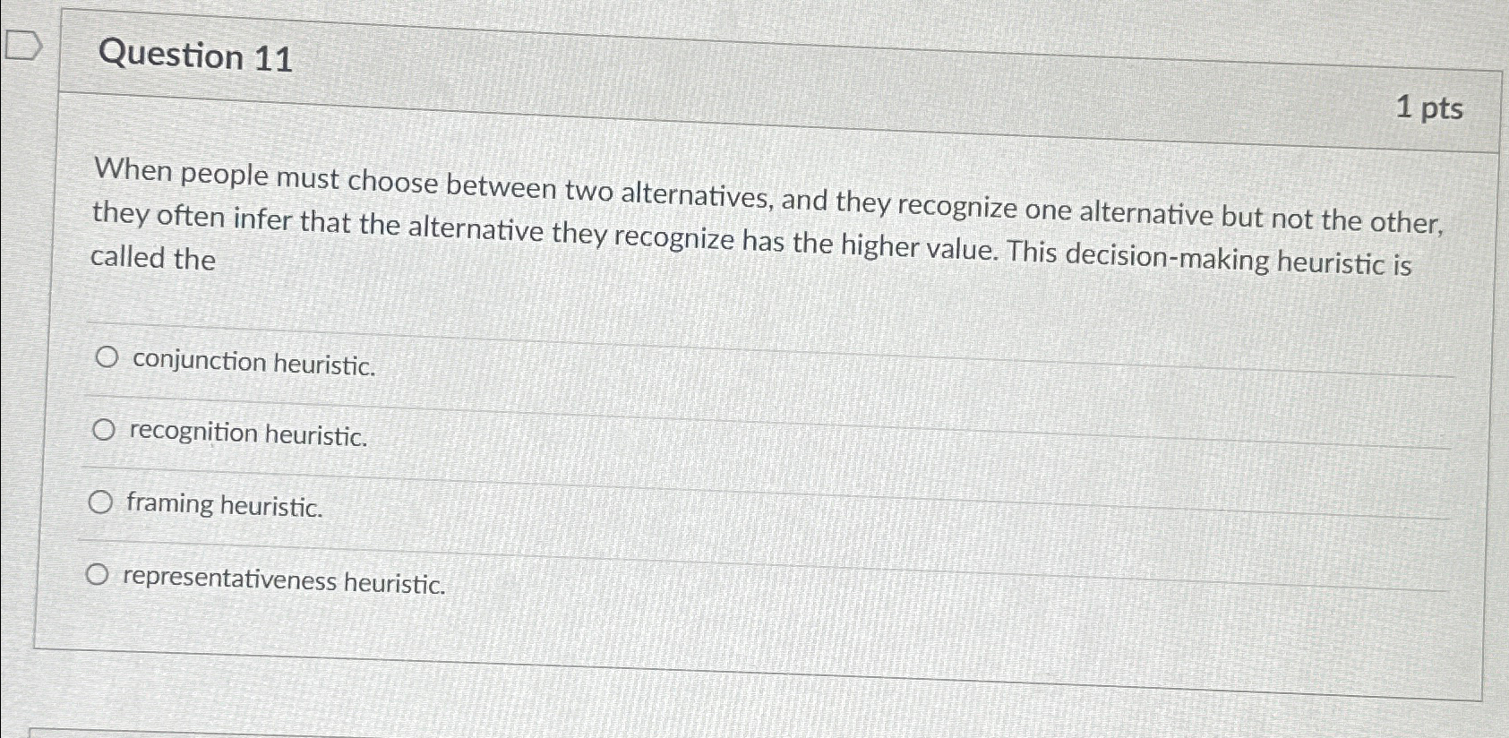 Solved Question 111 ﻿ptsWhen people must choose between two | Chegg.com