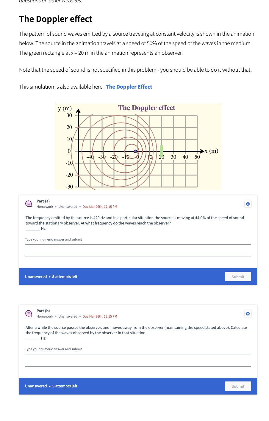 Solved The Doppler effectThe pattern of sound waves emitted | Chegg.com
