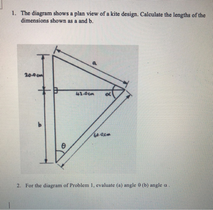 Solved 1. The diagram shows a plan view of a kite design. | Chegg.com