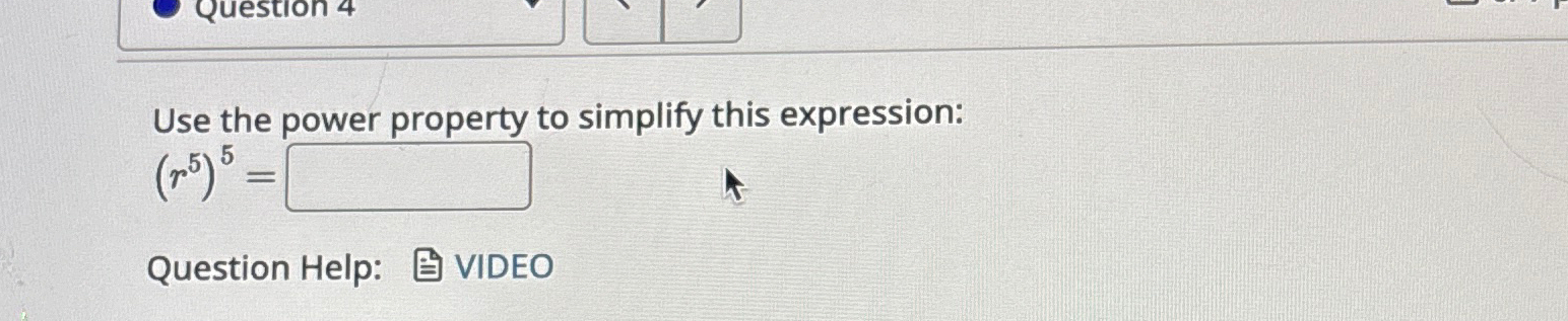 Solved Use the power property to simplify this | Chegg.com