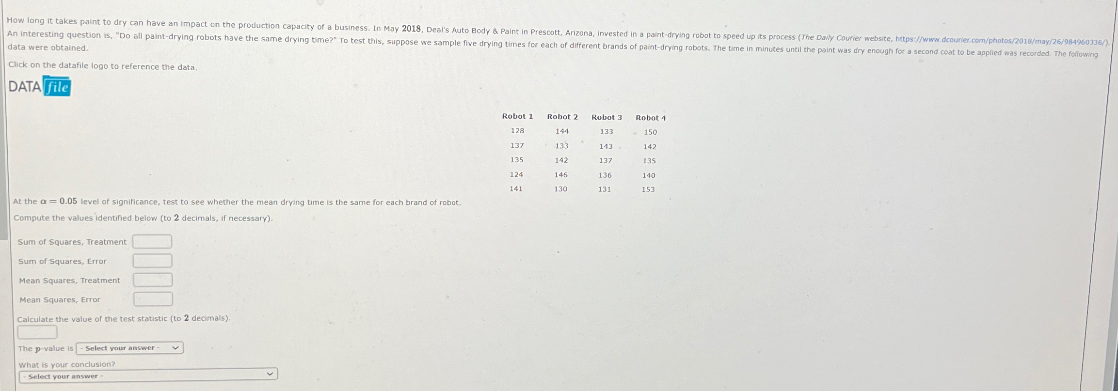 Solved data were obtained.Click on the datafile logo to | Chegg.com