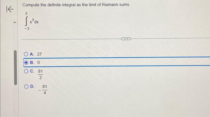 Solved Compute the definite integral as the limit of Riemann | Chegg.com