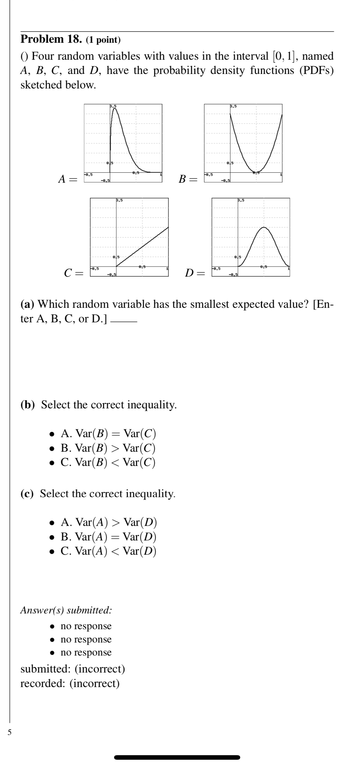 Solved Problem 18 1 point four Random Variables With
