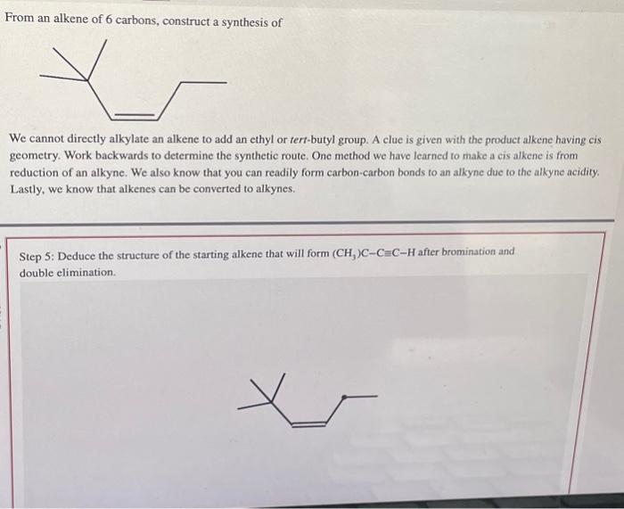 Solved Step 5: Deduce the structure of the starting alkene | Chegg.com