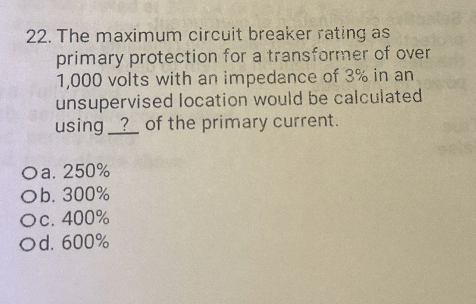 Solved The maximum circuit breaker rating as primary | Chegg.com