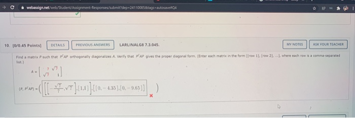 Solved с webassign.net/web/Student/Assignment | Chegg.com