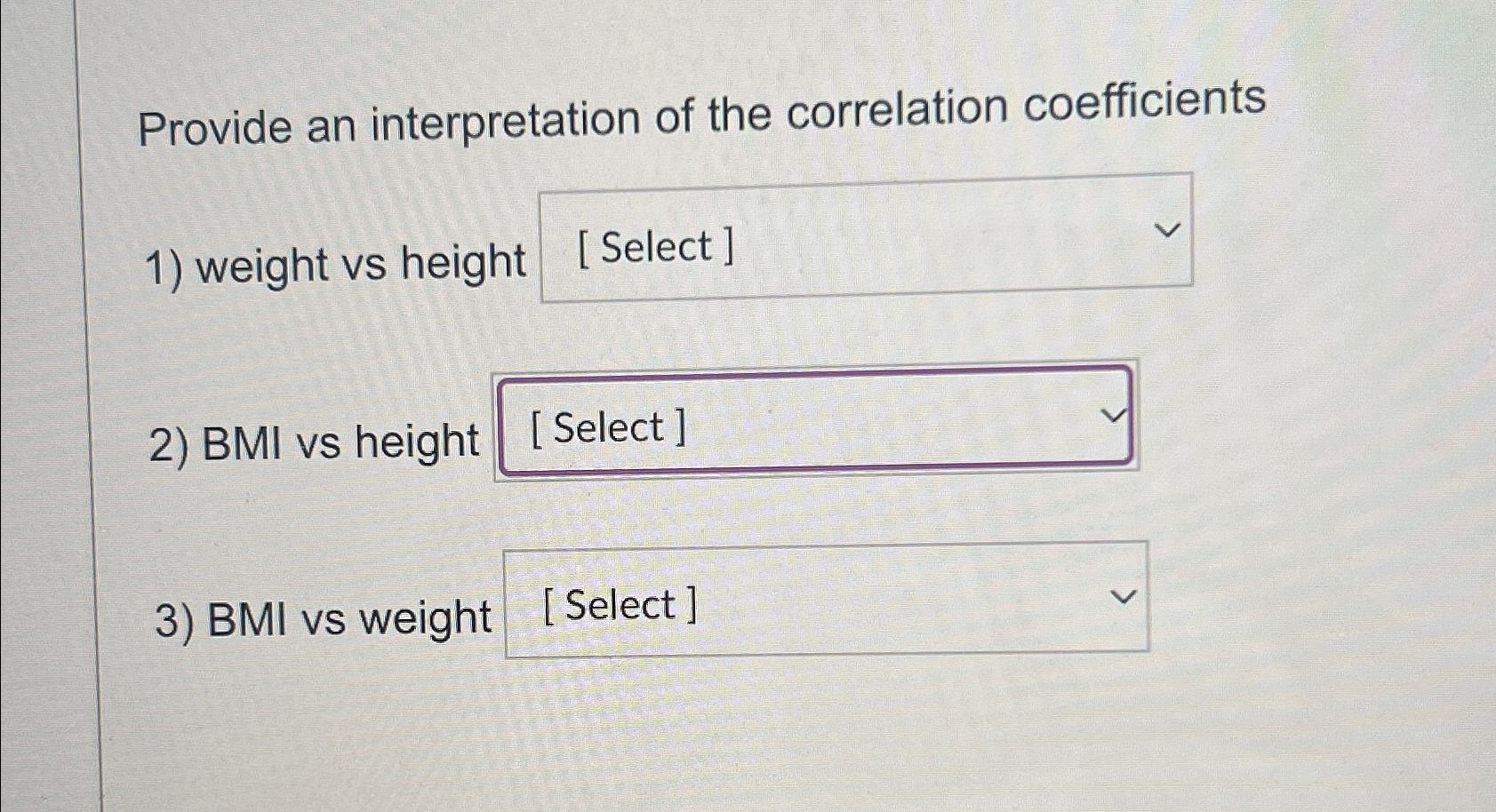 Solved Provide an interpretation of the correlation | Chegg.com