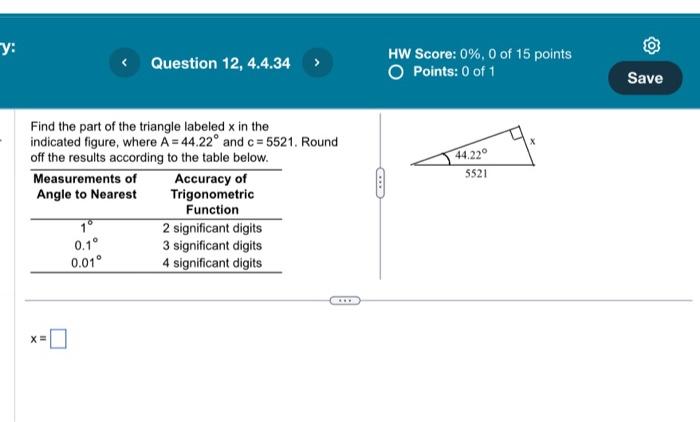Solved Find the part of the triangle labeled x in the | Chegg.com