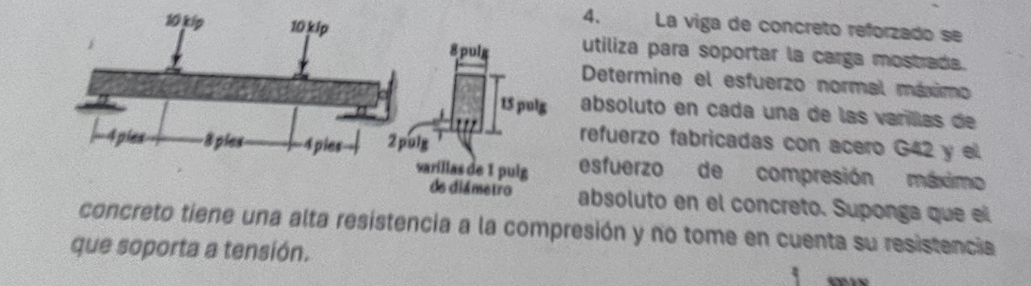 Solved La viga de concreto reforzado se utiliza para | Chegg.com