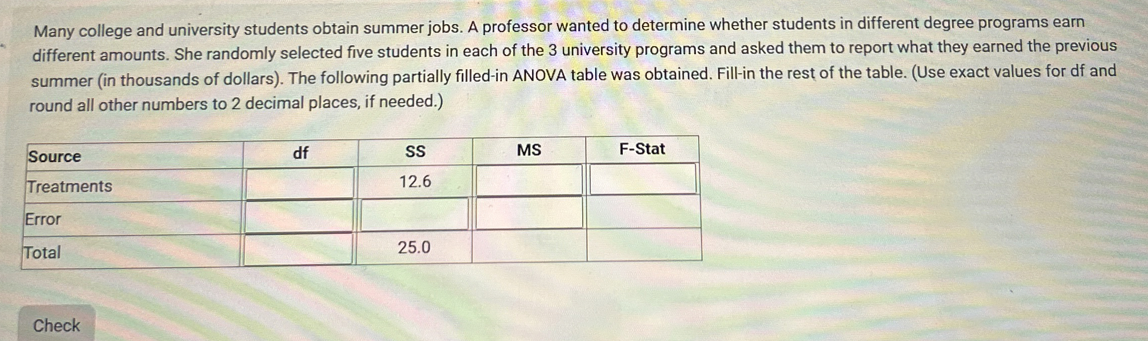 Solved Many college and university students obtain summer | Chegg.com