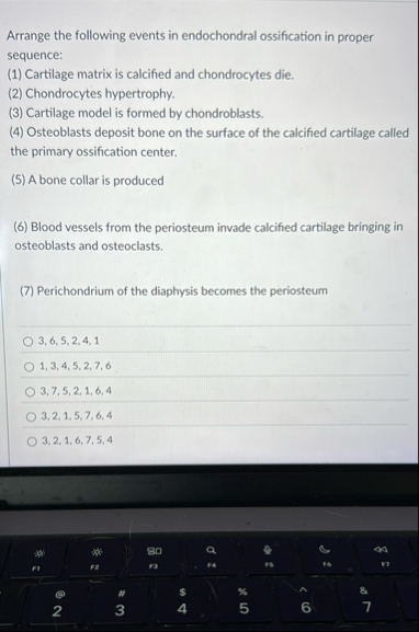 Solved Arrange the following events in endochondral | Chegg.com