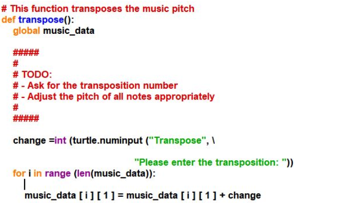 Solved 4.3. Keeping the music in playable range - Note that | Chegg.com