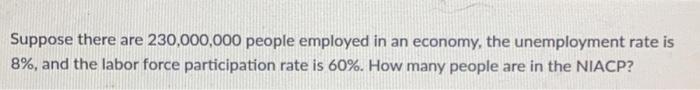 Solved Use the following data to calculate the labor force | Chegg.com
