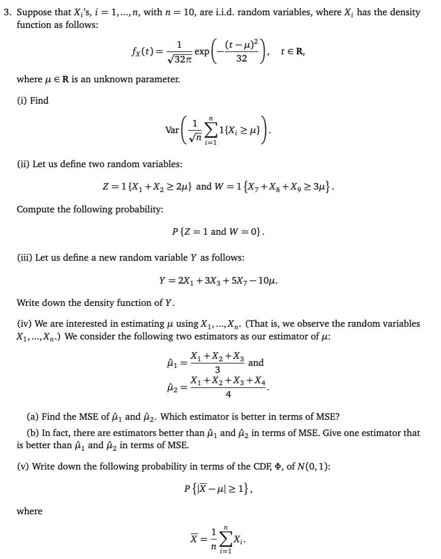 Solved Suppose that xi 's, i=1,dots,n, ﻿with n=10, ﻿are | Chegg.com