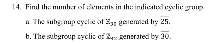 Solved Find the number of elements in the indicated cyclic | Chegg.com