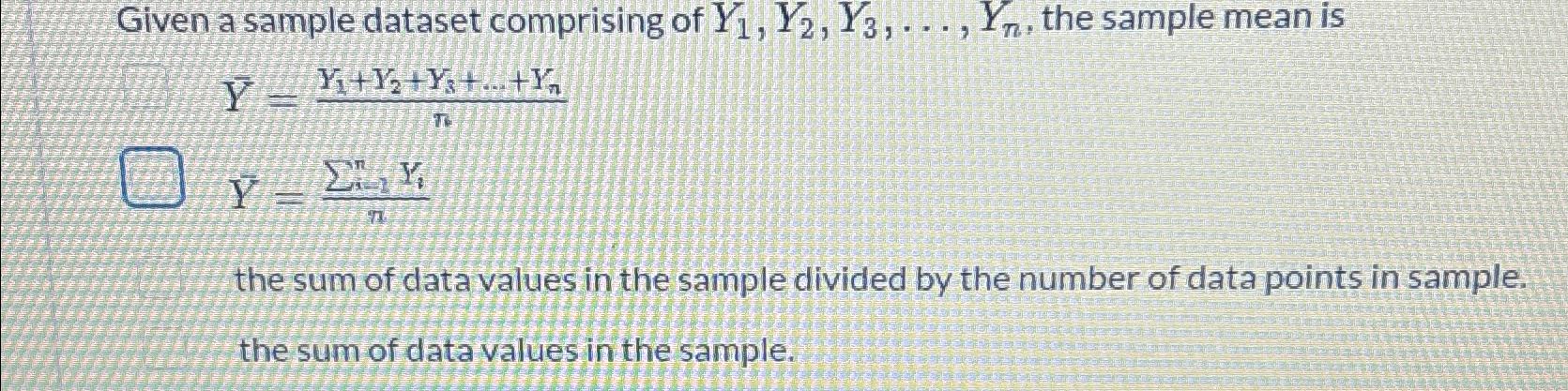 Solved Given a sample dataset comprising of | Chegg.com
