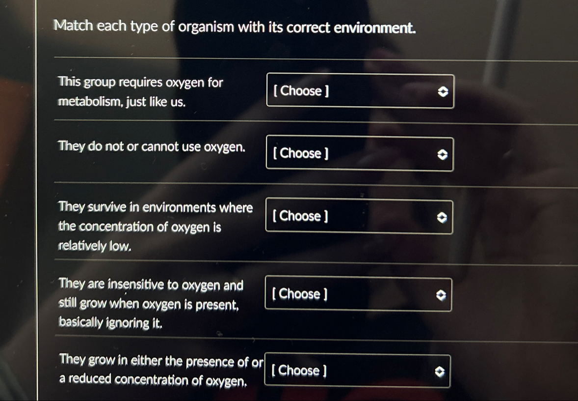 Solved Match each type of organism with its correct | Chegg.com