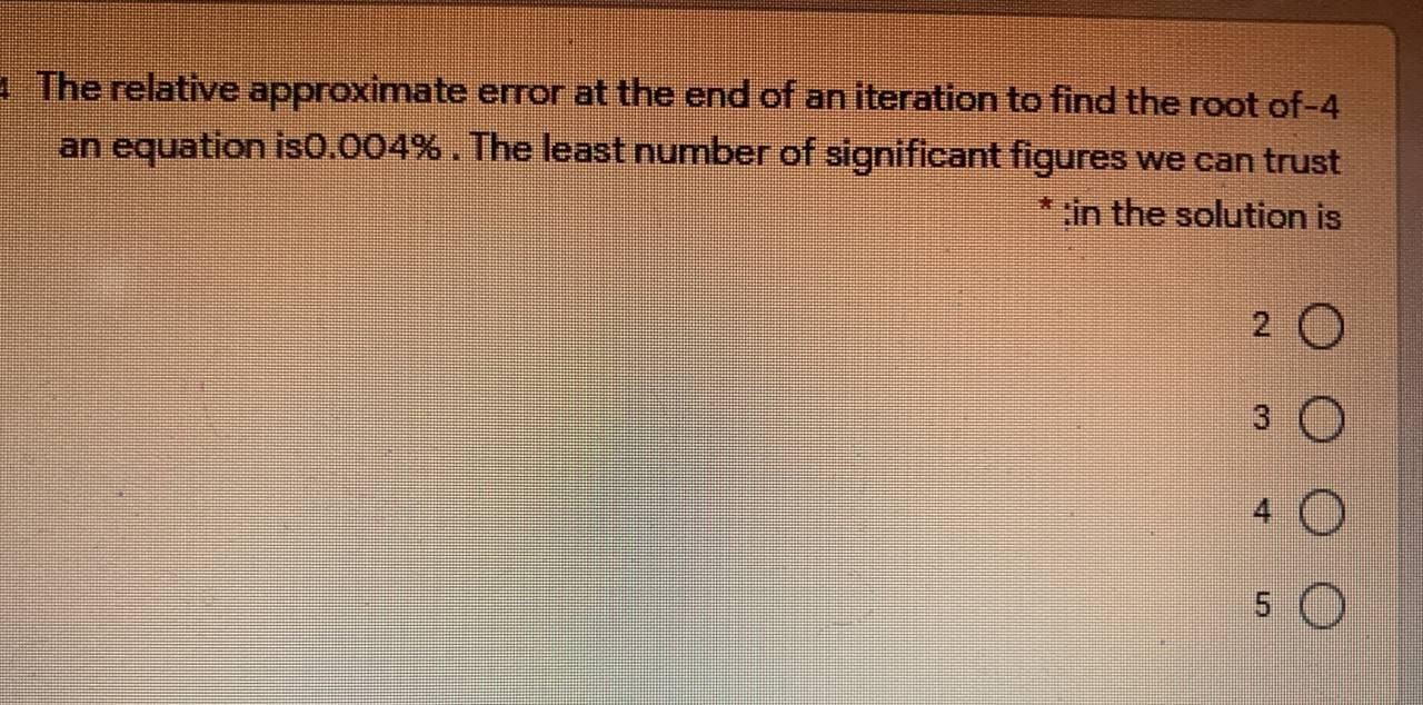Solved The relative approximate error at the end of an | Chegg.com