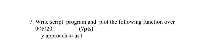7 Write Script Program And Plot The Following 