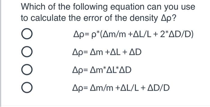 Solved Which of the following equation can you use to | Chegg.com