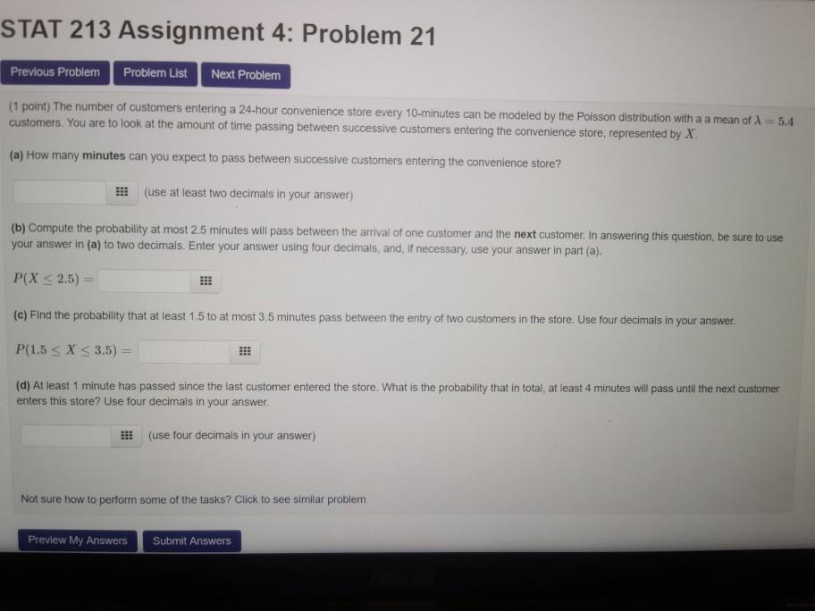 Solved Stat 213 Assignment 4 Problem 21 Previous Problem 
