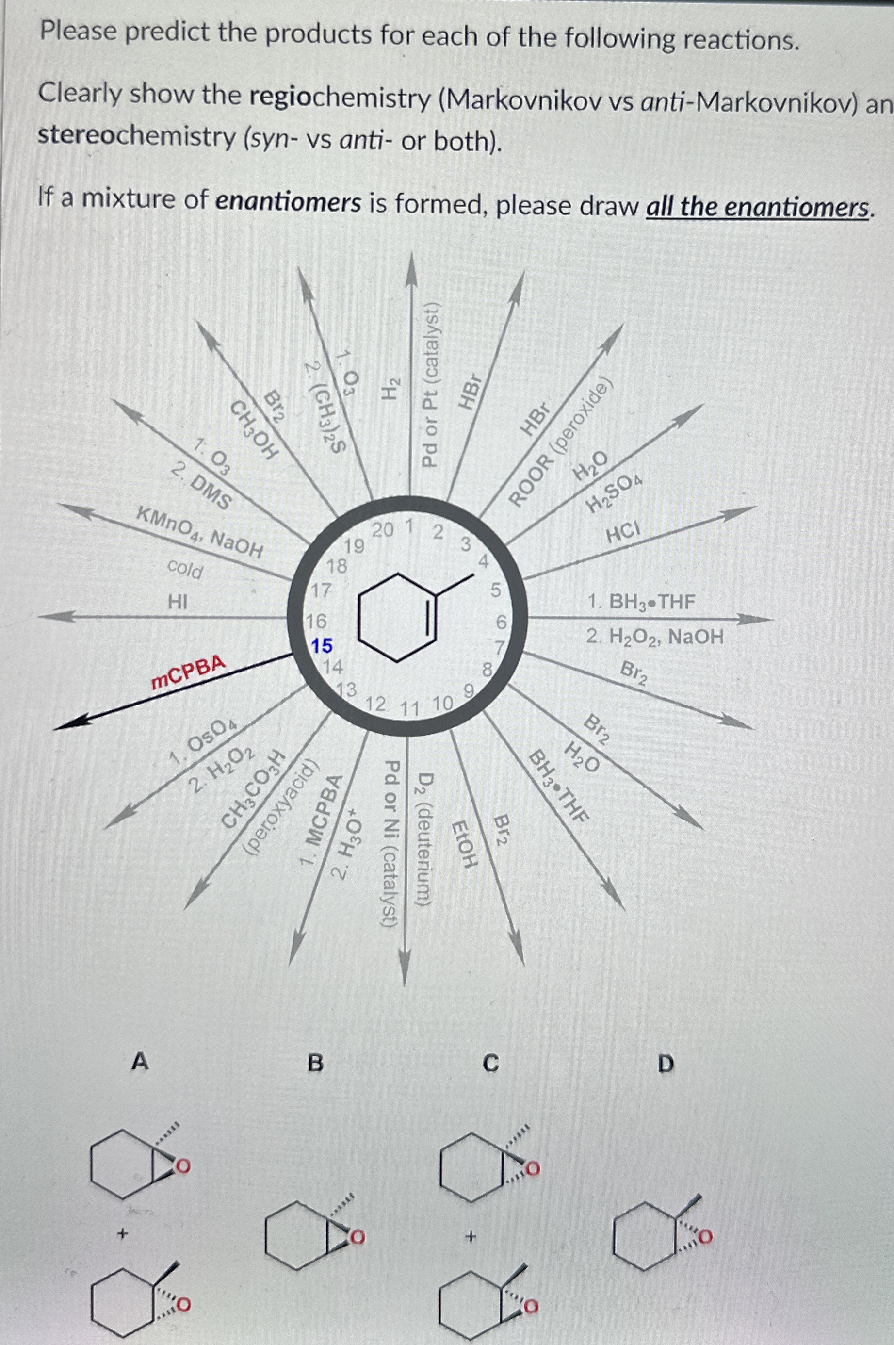 Solved Please predict the products for each of the following | Chegg.com