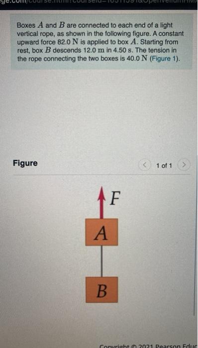 Solved Boxes A and B are connected to each end of a light | Chegg.com