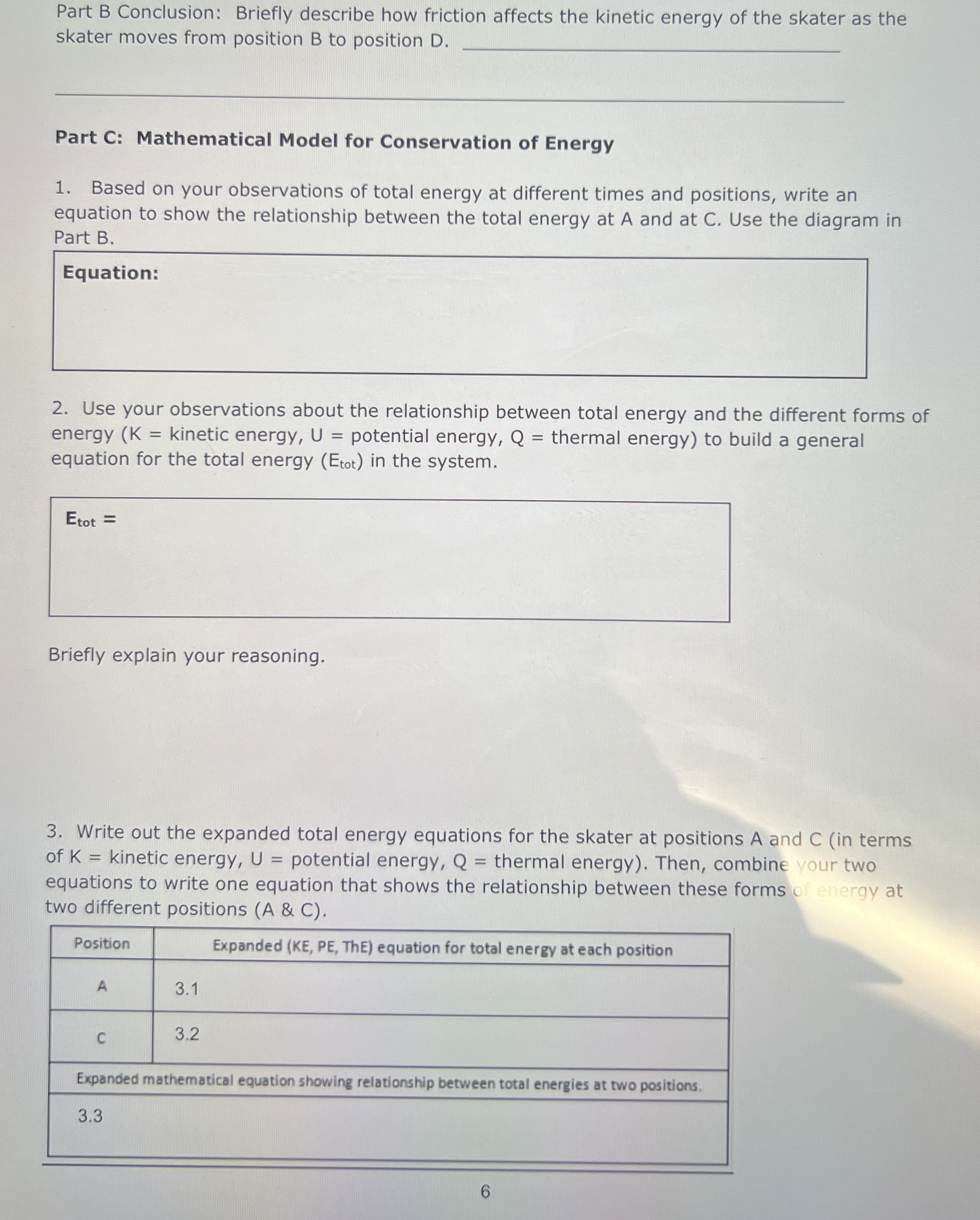 Solved Part B: Multiple Representations of Enerav | Chegg.com