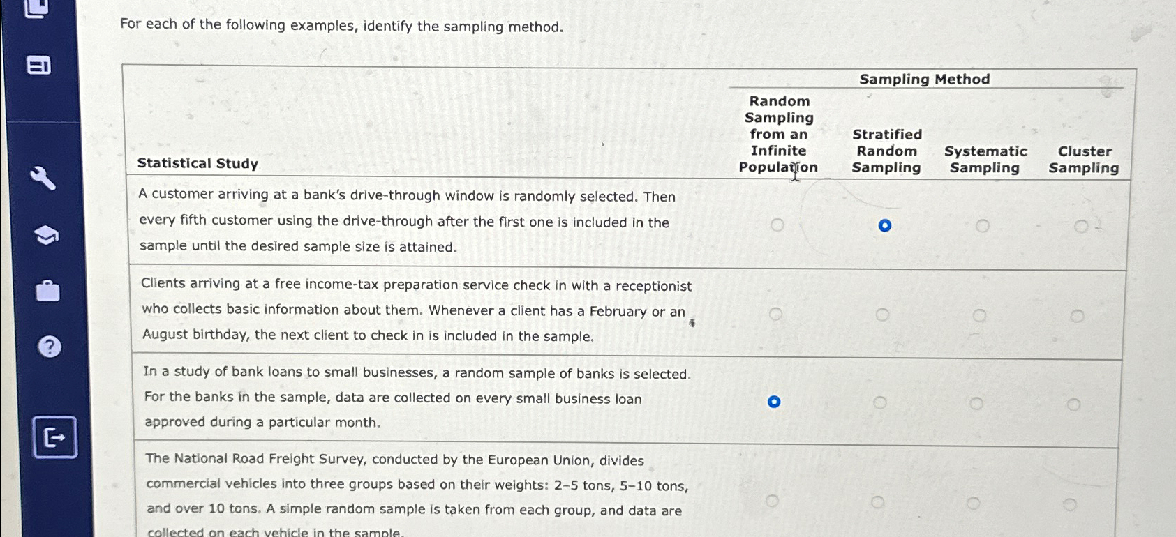 Solved For each of the following examples, identify the | Chegg.com