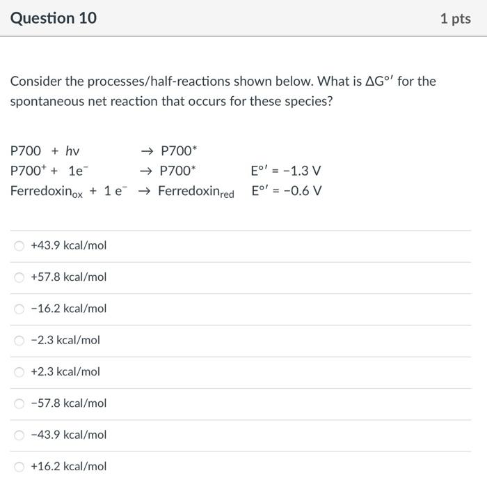 Solved Question 10 1 pts Consider the | Chegg.com
