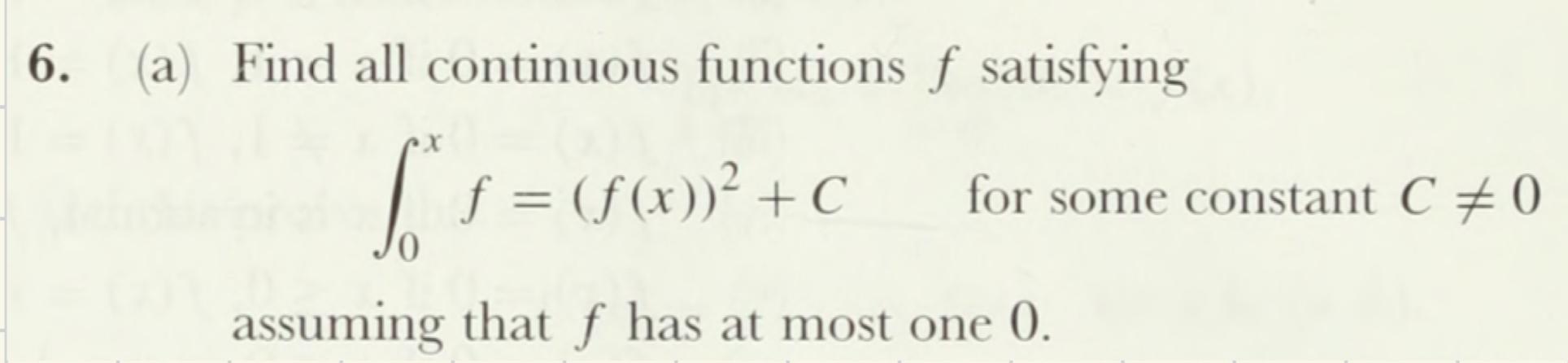 Solved (a) ﻿Find all continuous functions f | Chegg.com