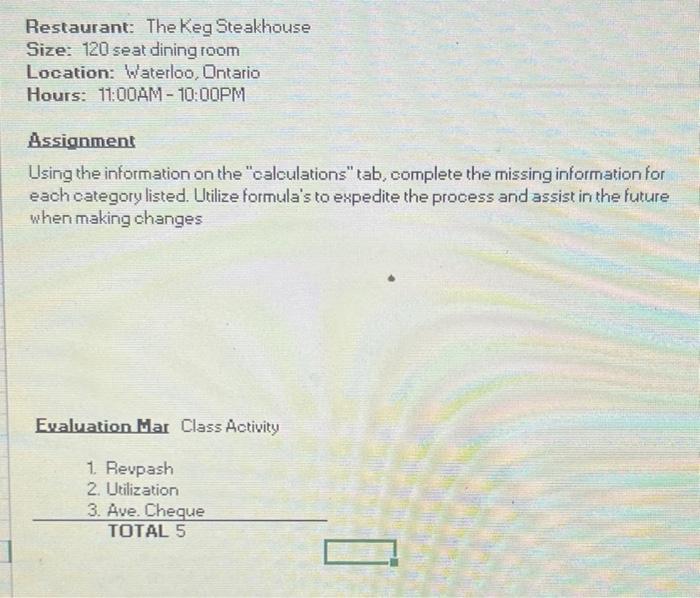 Solved 21. Revenue Per Available Sea (REVPASH) a Lunch | Chegg.com