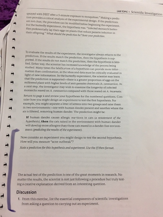 Solved Lab Study C. Making Predictions Once the investigator | Chegg.com