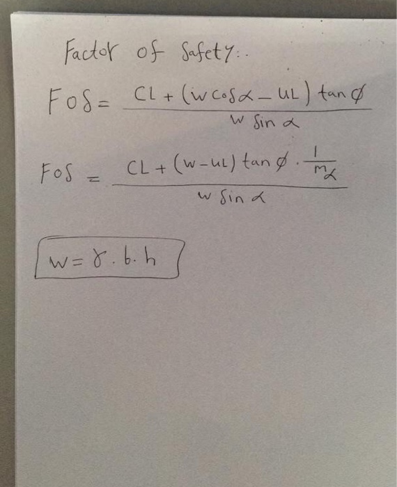 Solved Calculate the factor of safety by using Fellenius | Chegg.com